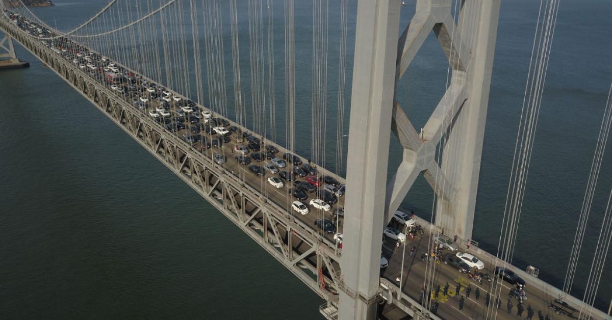Protesters with Black Lives Matter gridlock traffic on California's Bay ...