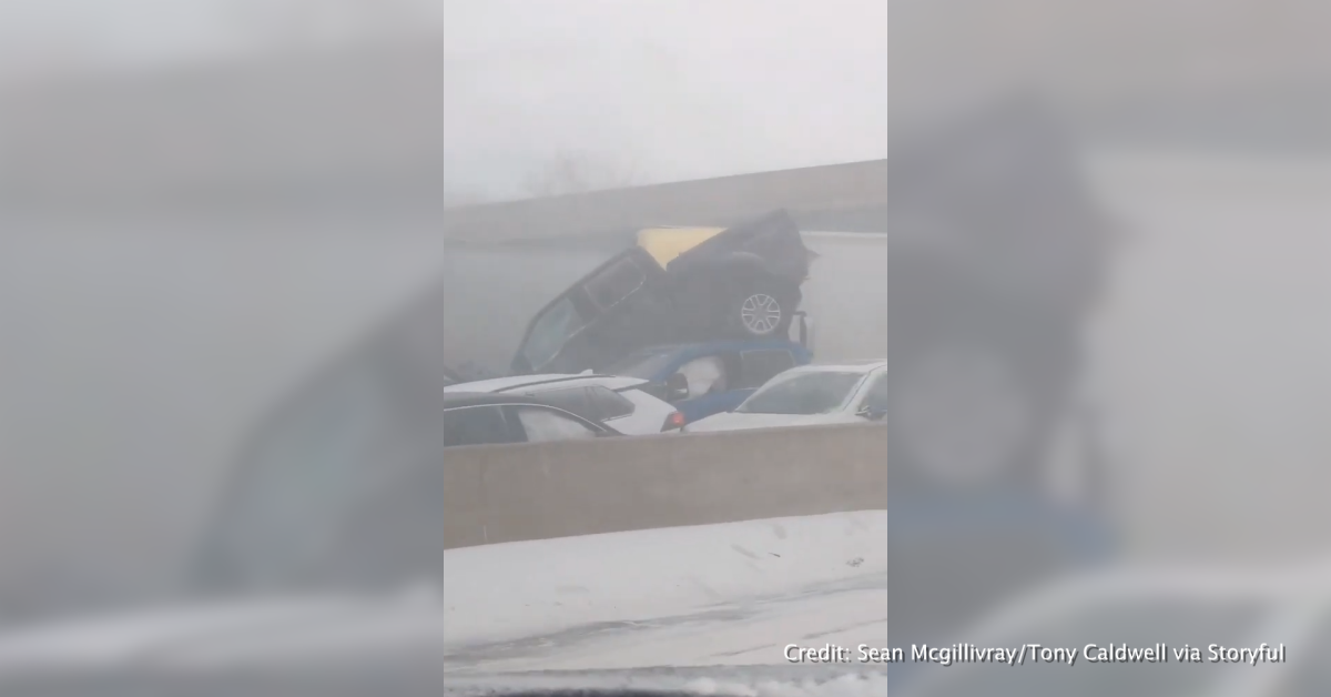 Snow-covered Ohio interstate pile-up wrecks dozens of vehicles | Just ...