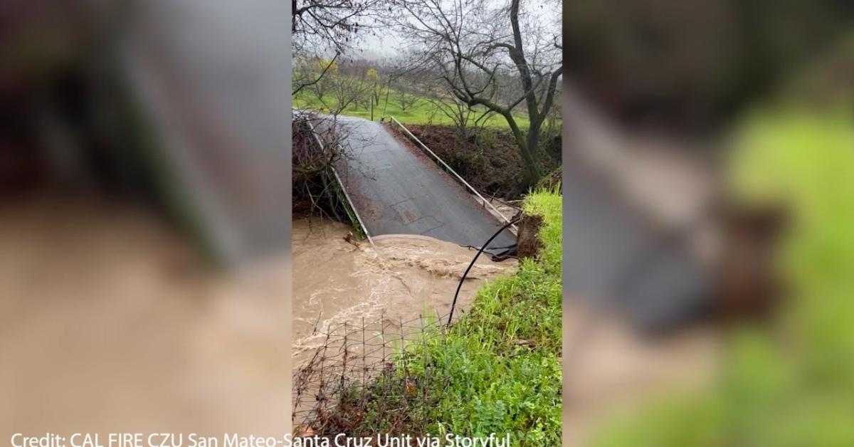 Bridge damaged in Santa Cruz county as atmospheric river continues to ...