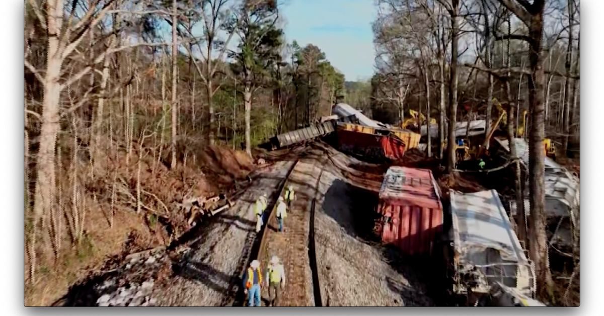 Clean-up is underway after another Northfolk Southern train derailment ...