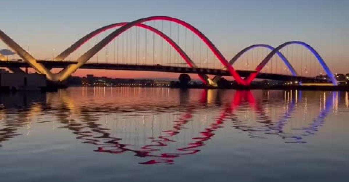 DC Bridge lights up red, white, and blue for Independence Day | Just ...
