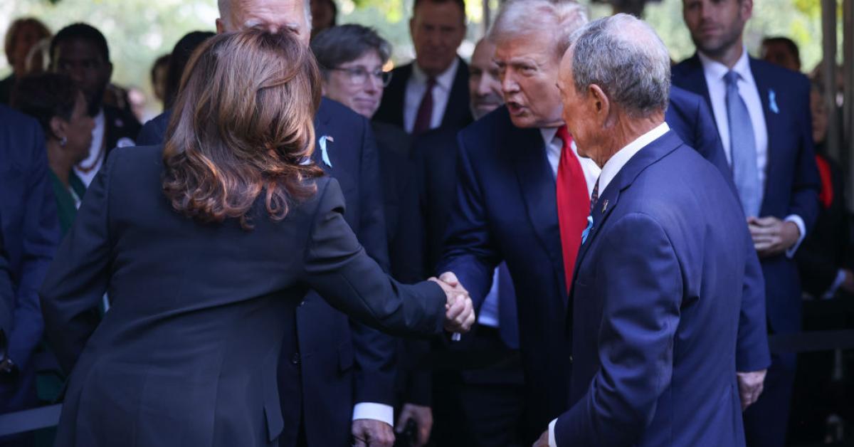Trump, Harris shake hands at 9/11 remembrance ceremony in NYC day after ...