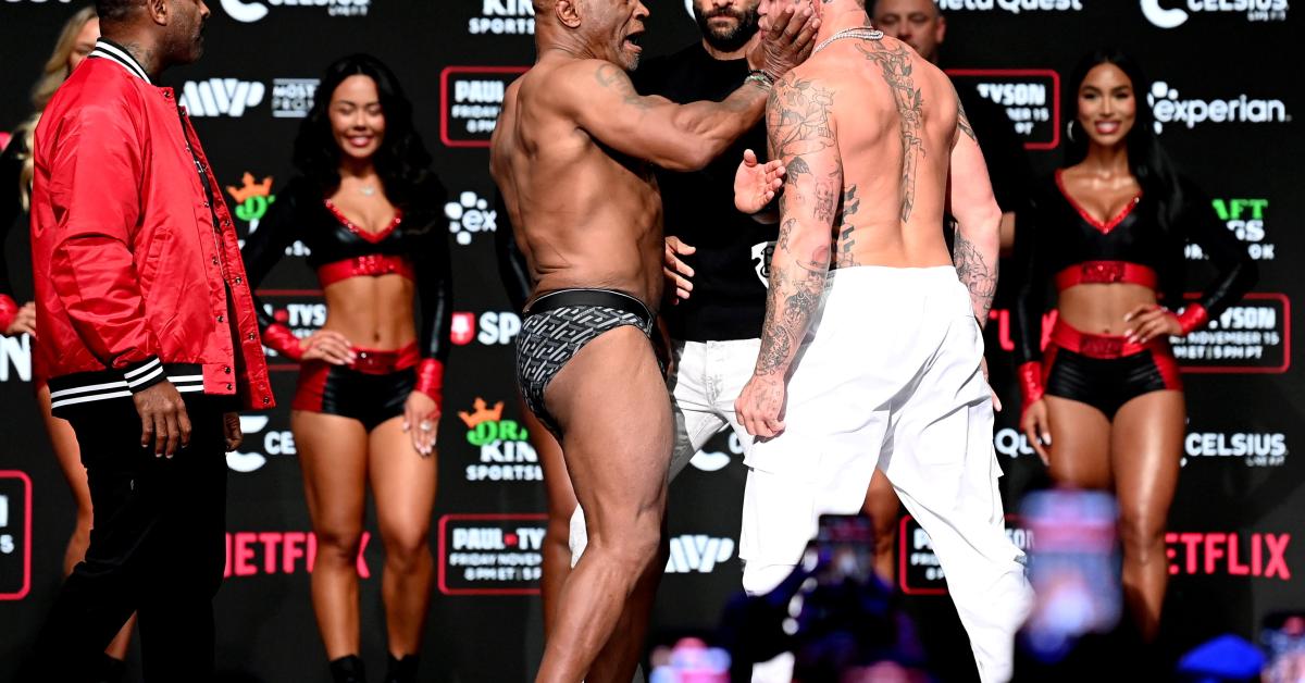 Mike Tyson slaps Jake Paul during final stare down ahead of Friday night's fight | Just The News