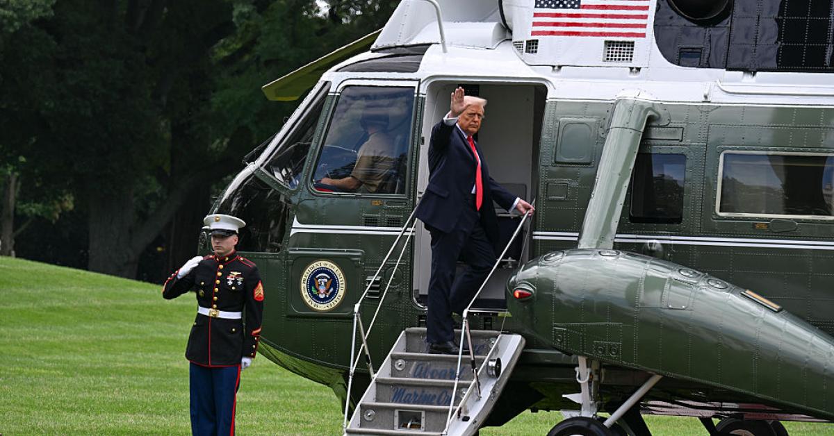 Trump switches helicopters in England after Marine One experienced ...