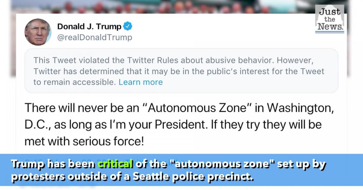 Twitter puts warning on Trump tweet for "threat of harm" against DC ...
