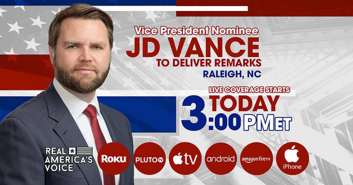JD VANCE DELIVERS REMARKS IN RALEIGH NC | Just The News